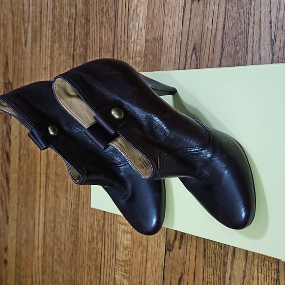 Coach | Shoes | Coach Brown Leather High Heel Bootie | Poshmark